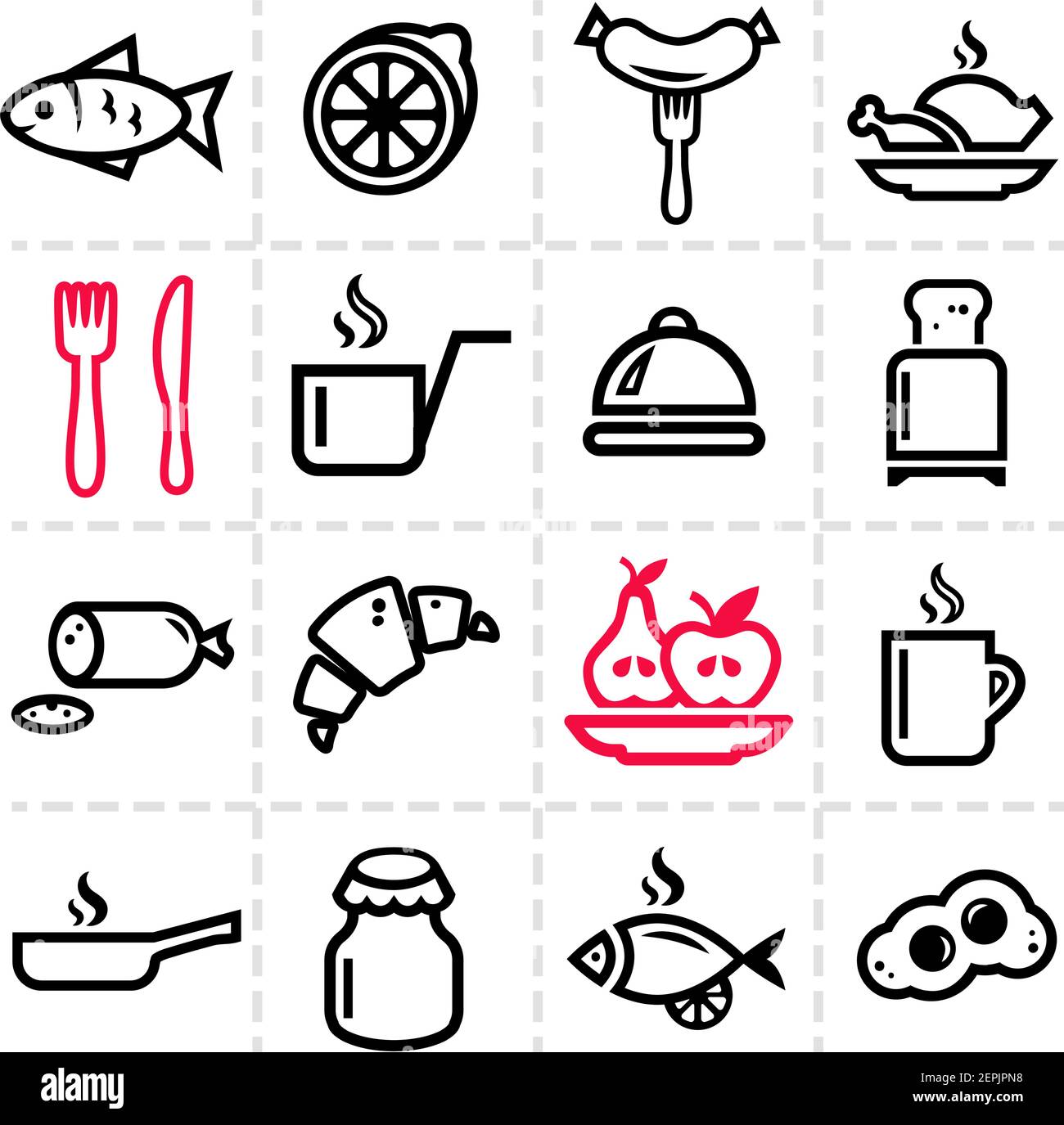 Outline food icons vector set Stock Vector Image & Art - Alamy