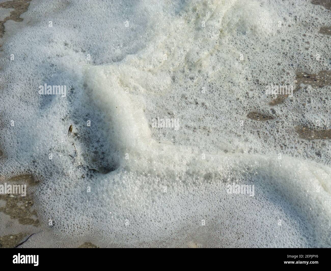 Foam made by the wave on the beach Stock Photo - Alamy