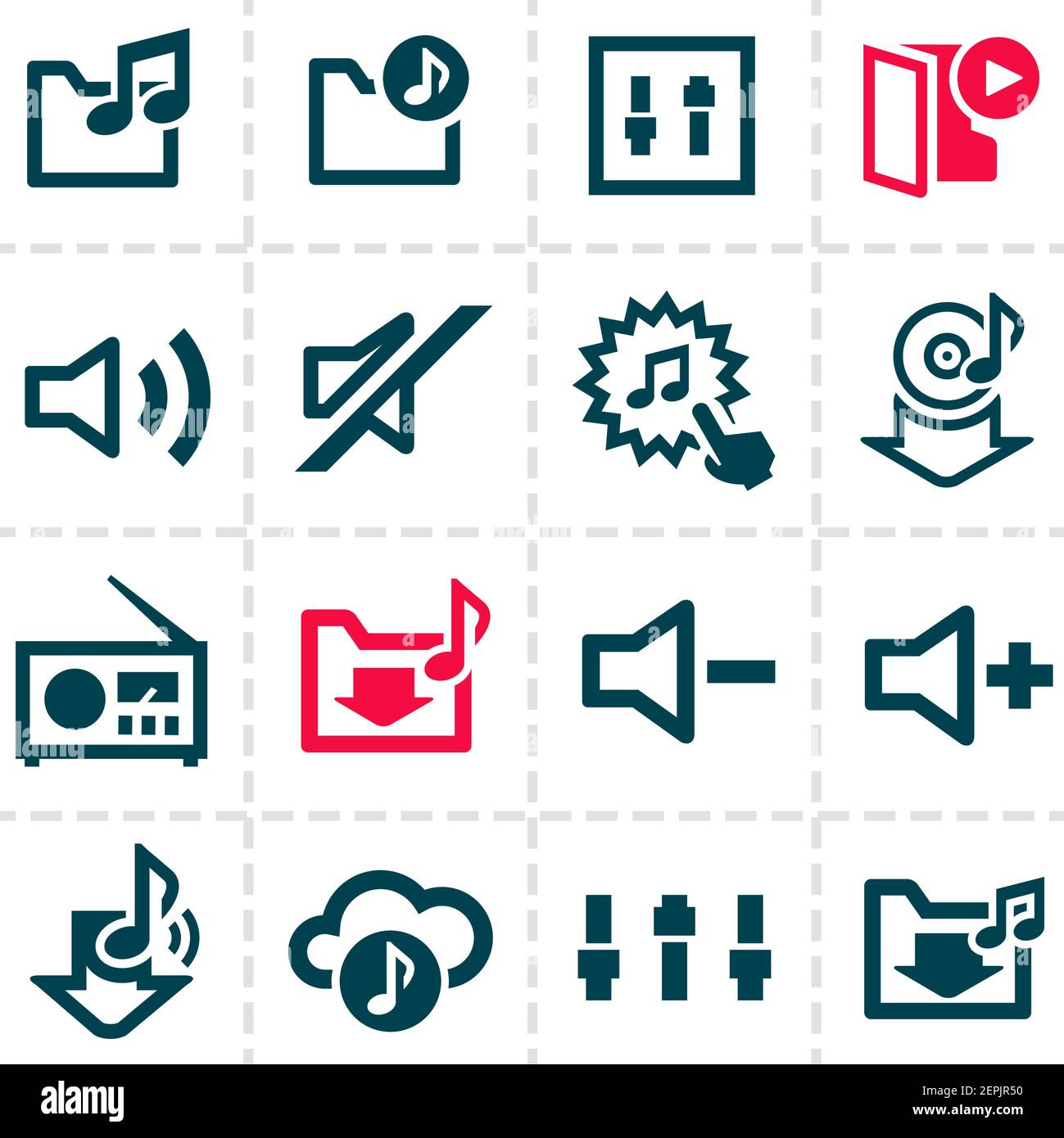 audio line icons Stock Vector Image & Art - Alamy