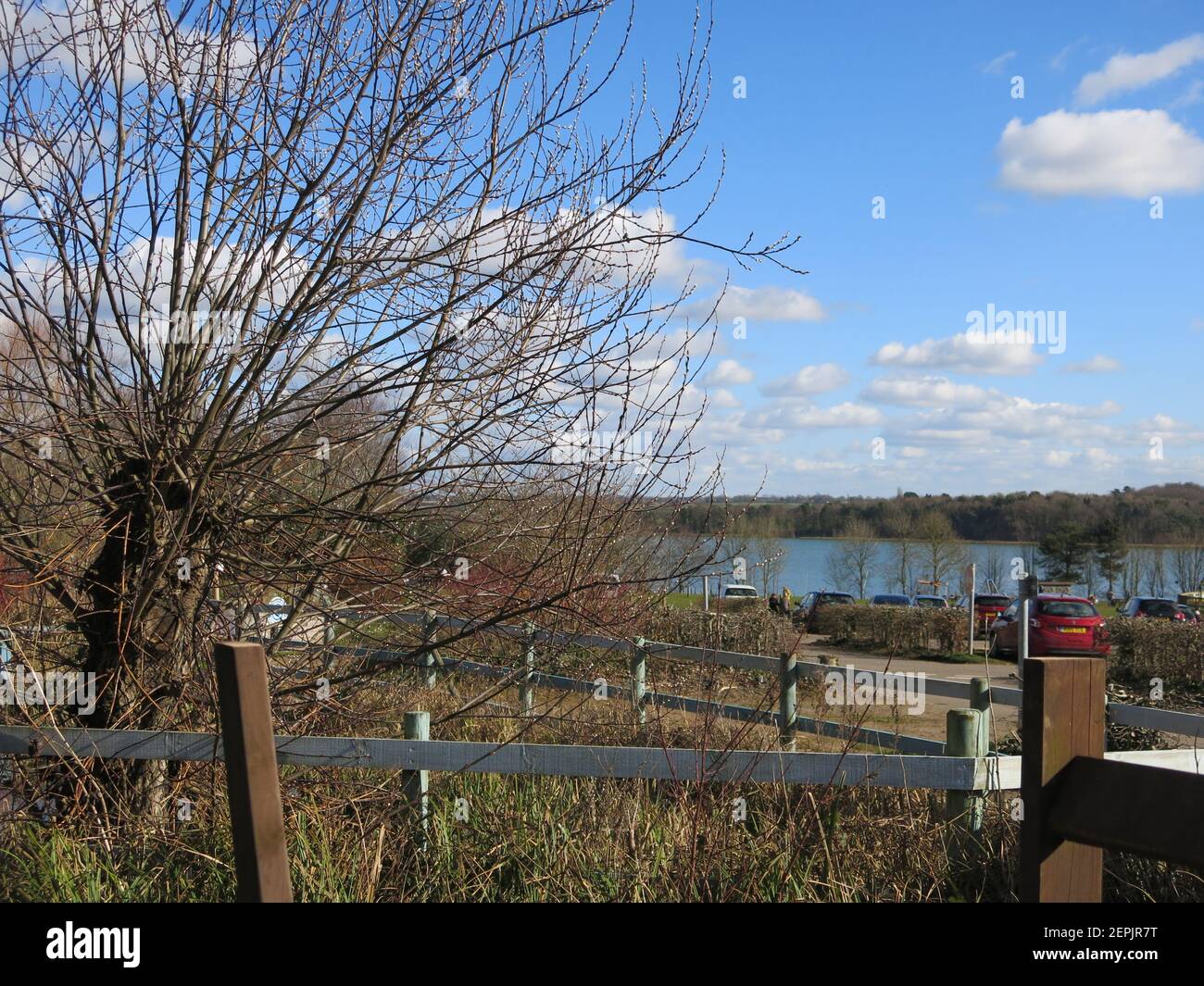 A view from the carpark at Brixworth Country Park looking towards ...