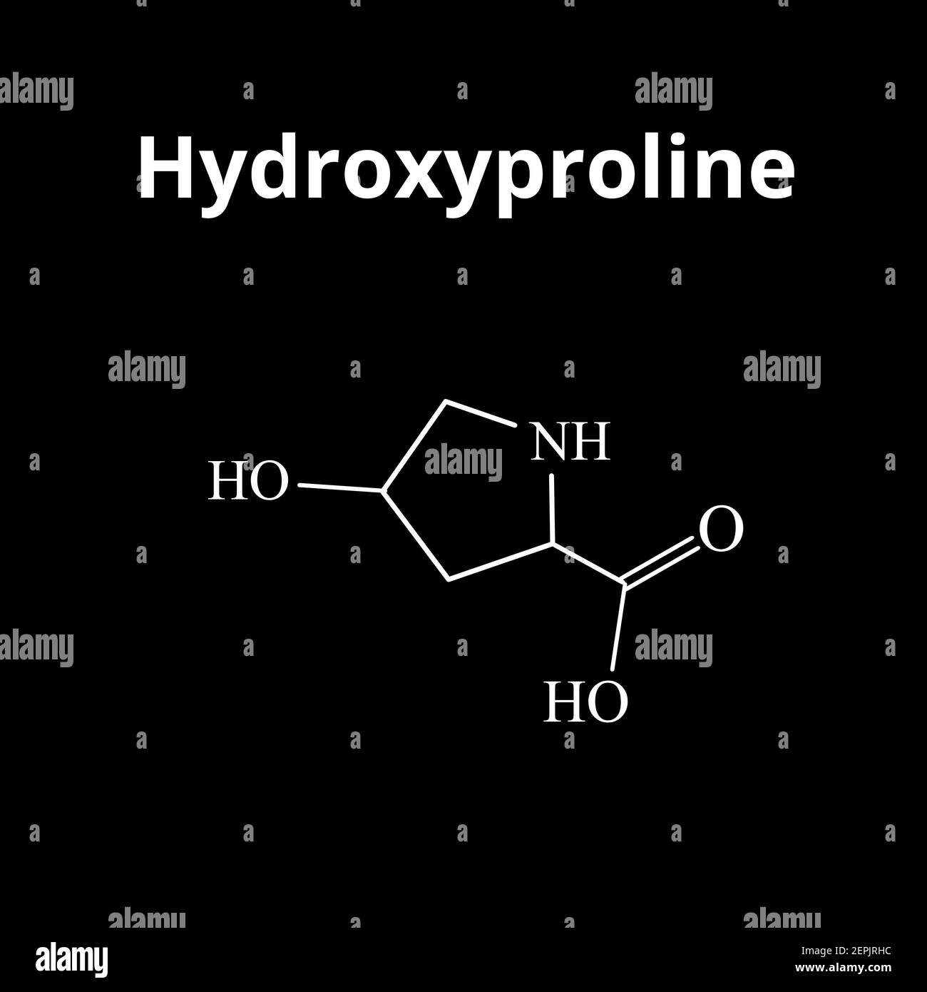 Chemical structure hydroxyproline hyp collagen Black and White Stock ...