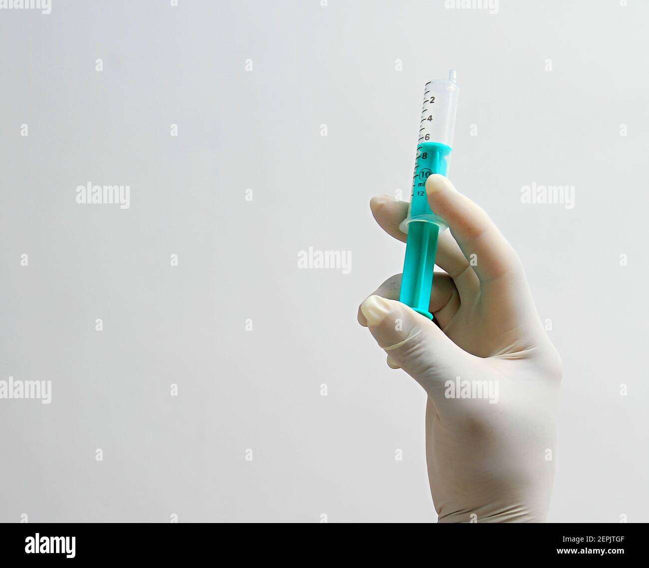 medical injection equipment with glove on white background stock photo ...