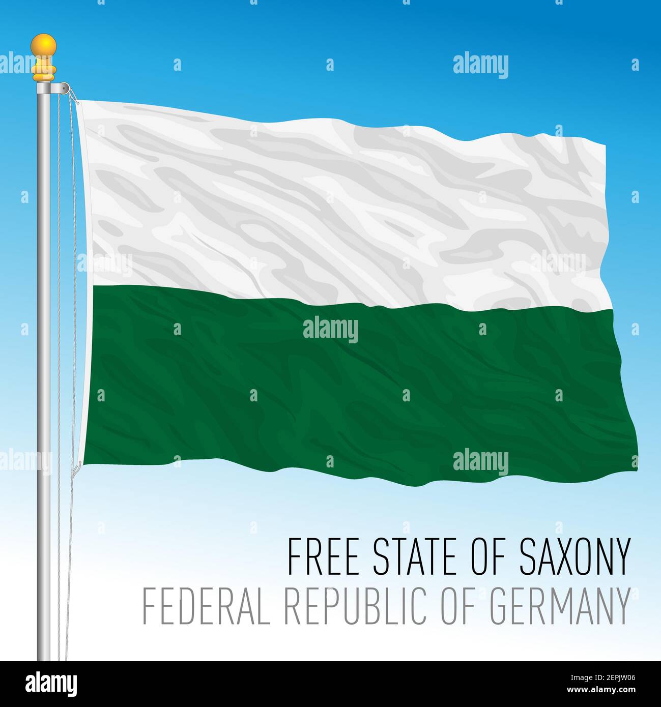 Free State of Saxony lander flag, federal state of Germany, europe ...