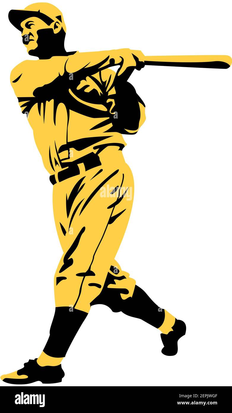 Classic baseball player swings for the fences Stock Photo - Alamy