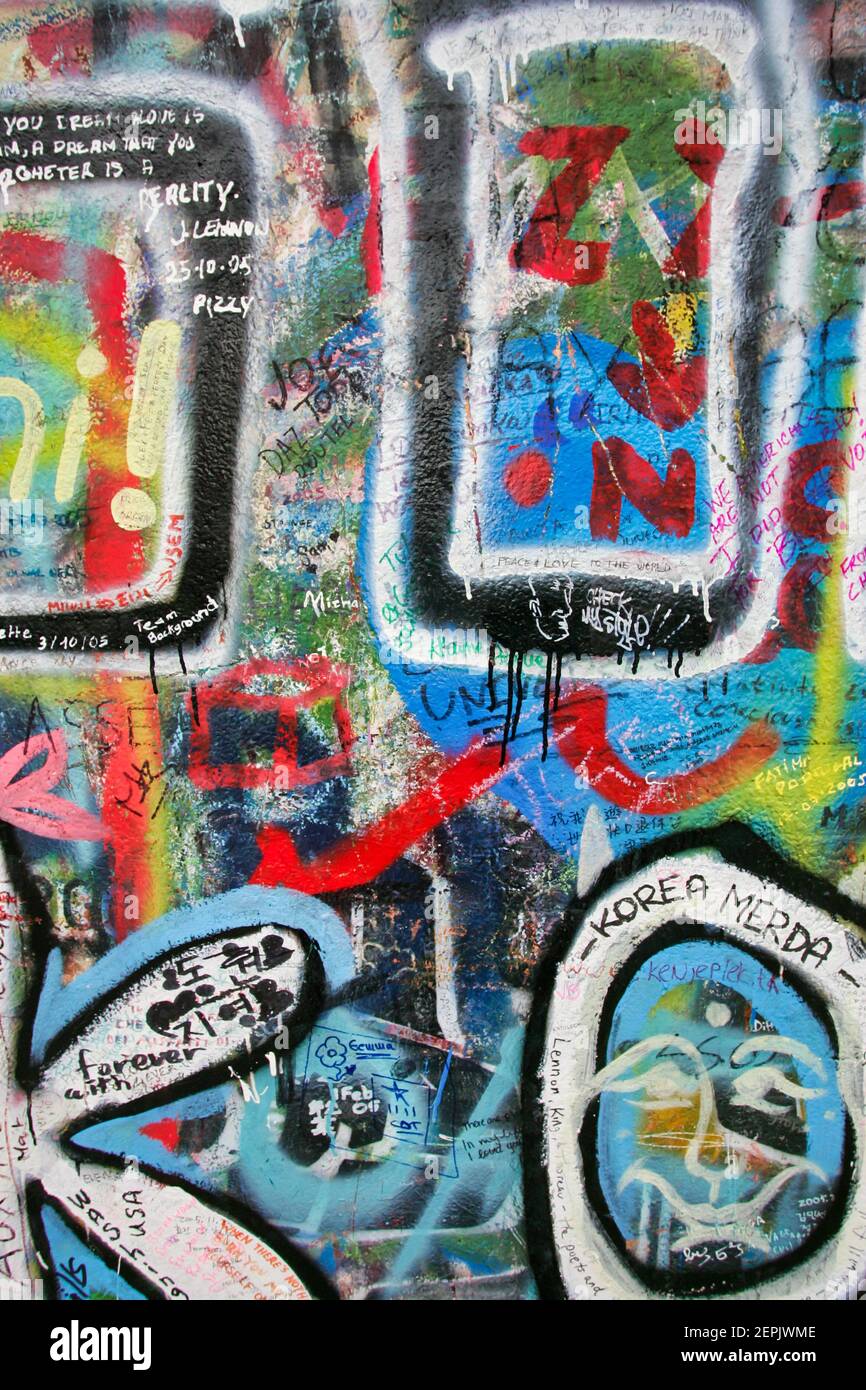 Graffit or street art on a wall in Prague Stock Photo - Alamy