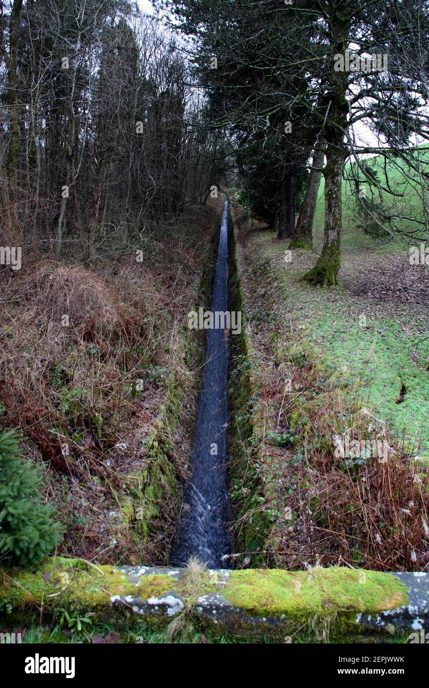 long irrigation ditch s in a rural setting Stock Photo - Alamy