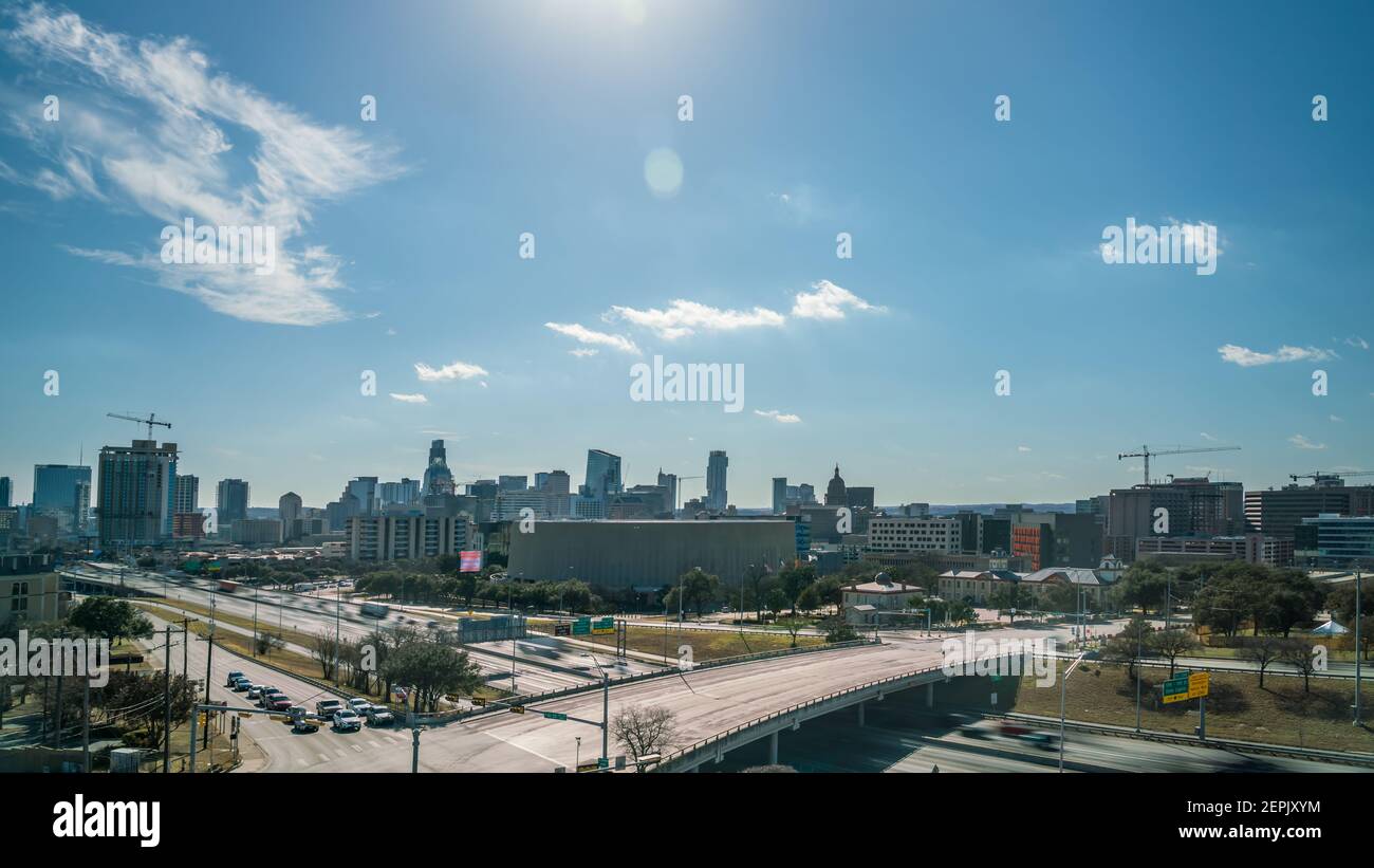 Aerial View of Downtown Austin with Clear Skies Stock Photo - Alamy