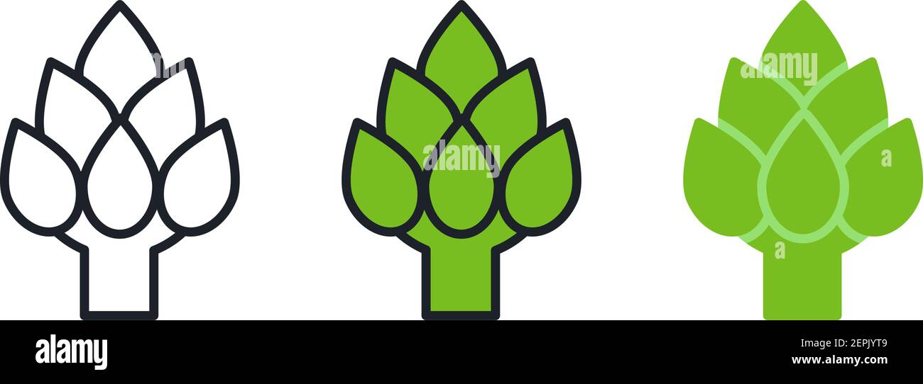 Artichoke icon. Linear color icon, contour, shape, outline isolated on white. Thin line. Modern ...