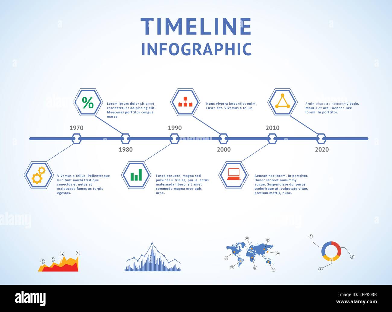 Timeline Infographic with diagrams and text Stock Vector Image & Art ...