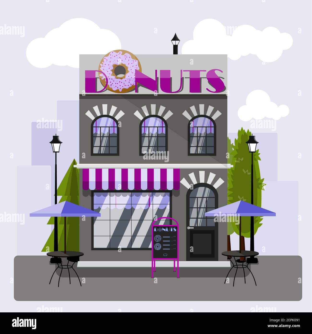Vector street market donut Stock Vector Images - Alamy