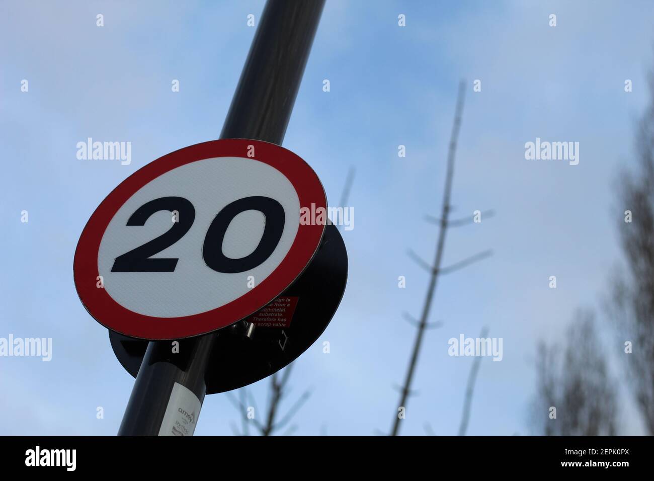 20 Speed limit sign - UK Style Stock Photo - Alamy
