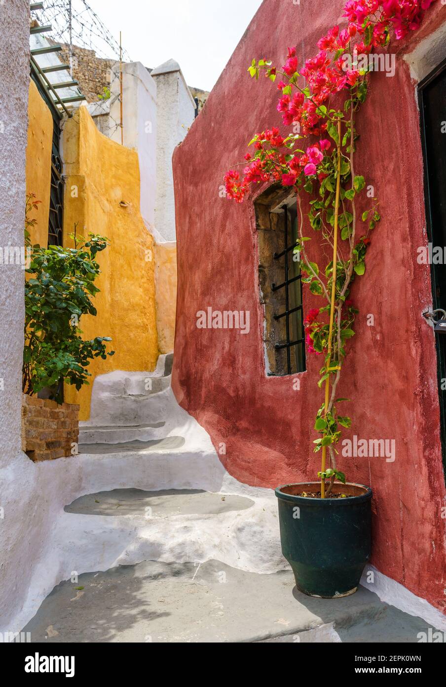 Street in Plaka district, Athens, Greece. Plaka is tourist attraction ...