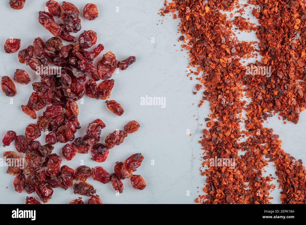 Dried healthy cranberries with red pepper Stock Photo - Alamy
