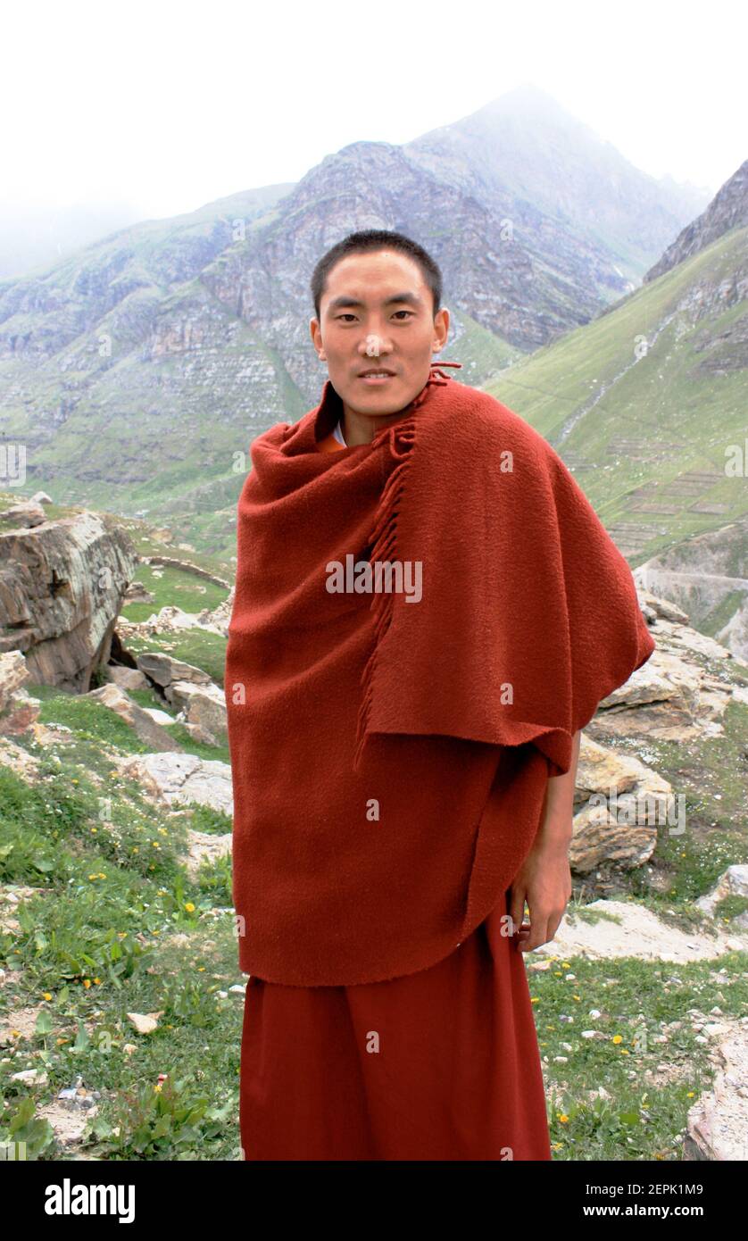 Buddhist monk at the Himalayas (Spiti, India Stock Photo - Alamy