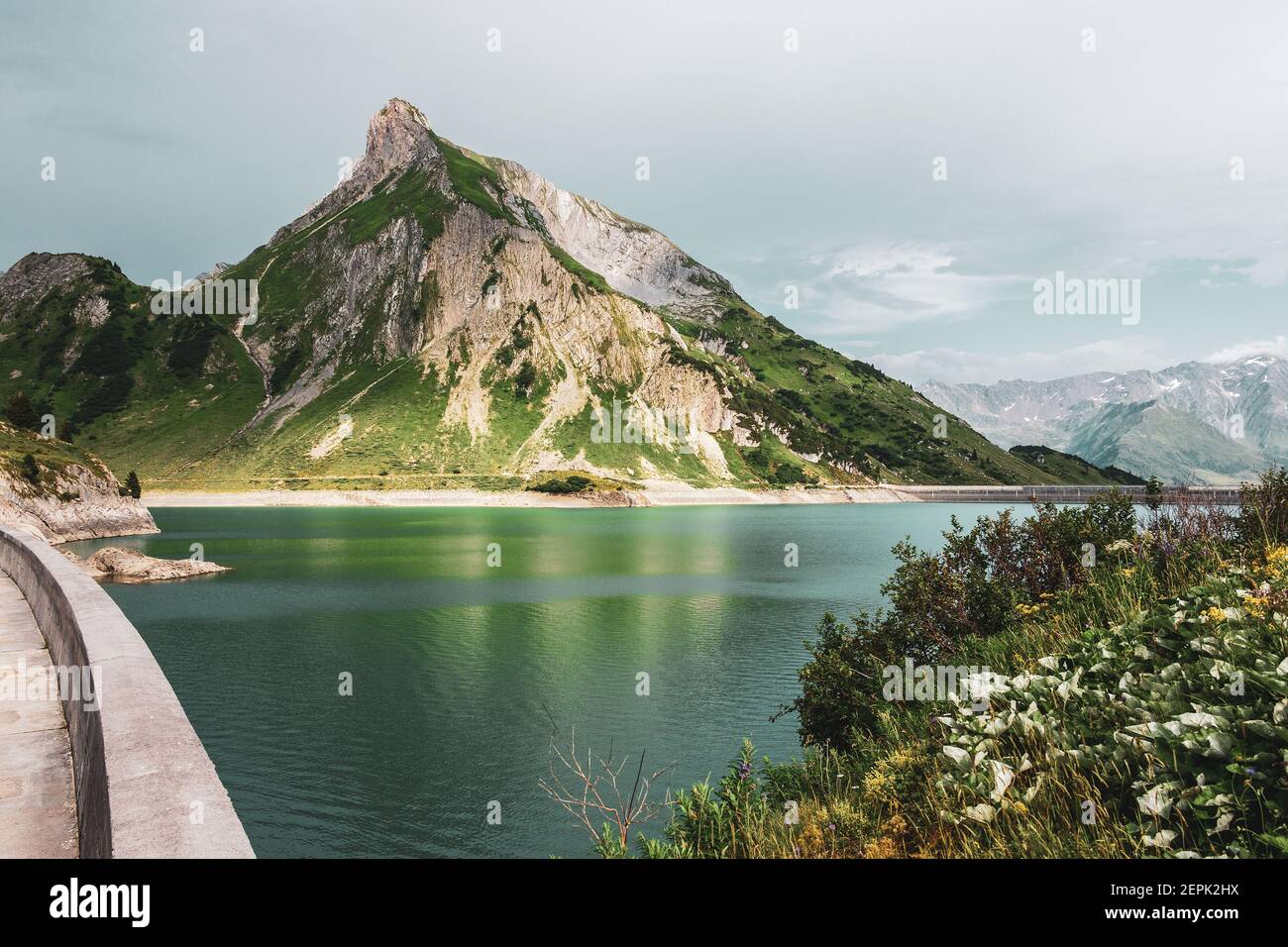 The lake Spullersee a high mountain lake in Vorarlberg, Austria Stock ...