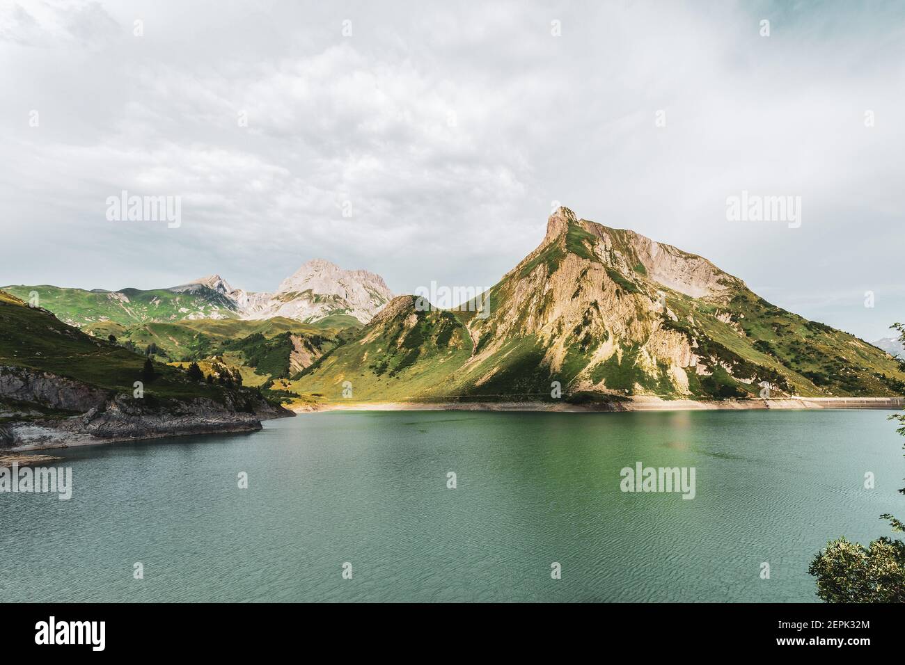 The lake Spullersee a high mountain lake in Vorarlberg, Austria Stock ...