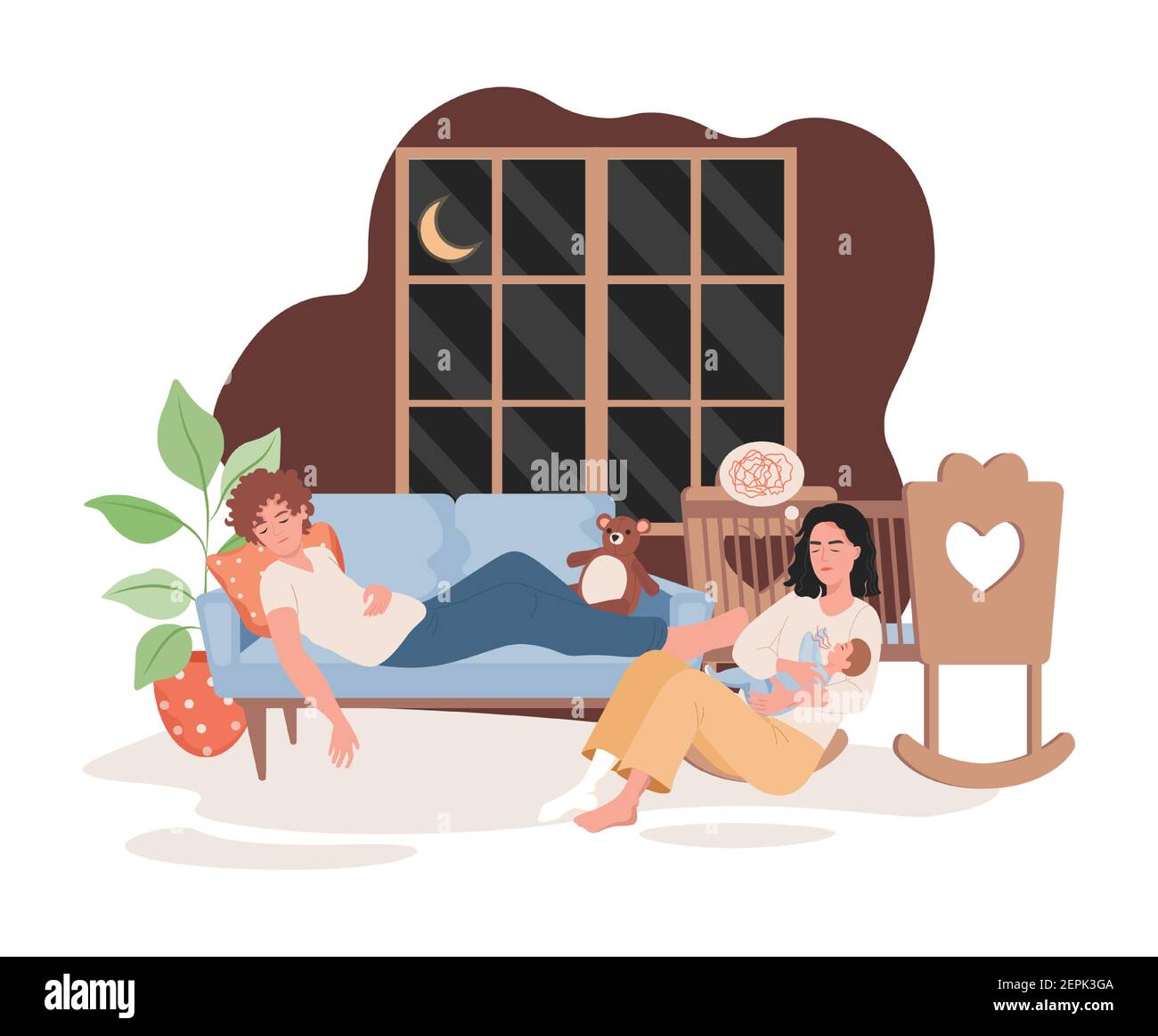 Father and mother lying down Stock Vector Images - Alamy