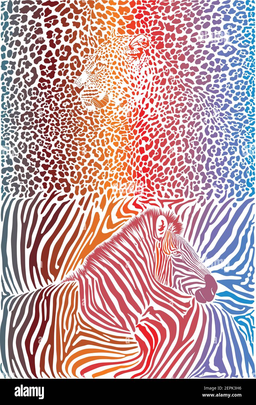 Colorful Zebra And Cheetah Print