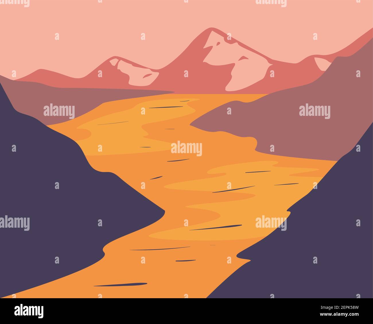 Landscape of desert mountains design, nature and outdoor theme Vector ...
