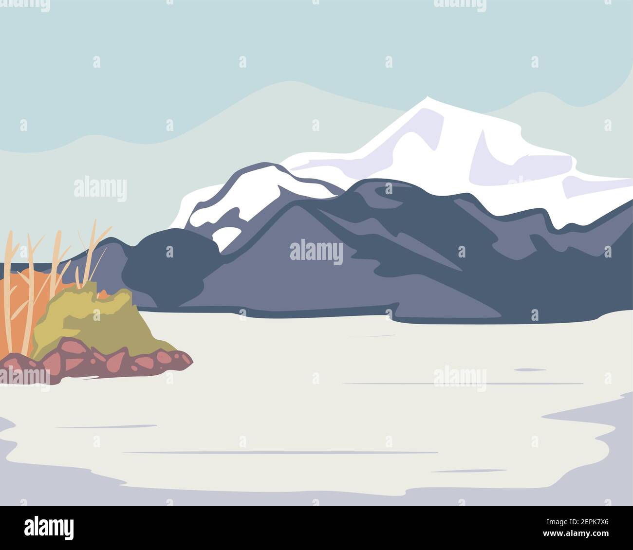 Landscape of iceberg mountain design, nature and outdoor theme Vector ...