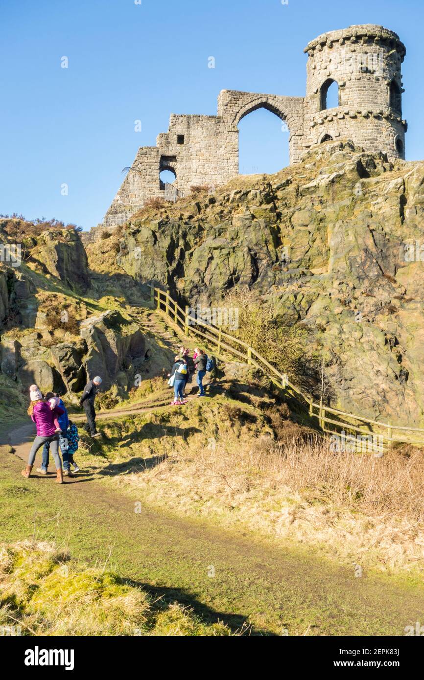 Cheshire landmark Mow Cop castle, the folly of a ruined castle standing ...