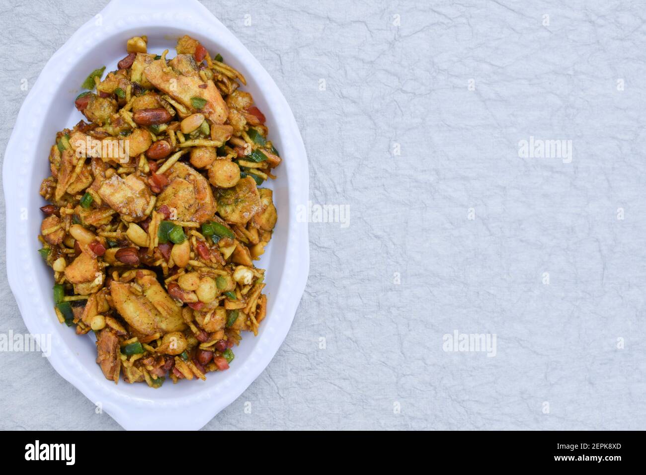 Farali bhelpuri made with faradi ingredients like banana chips, sago ...