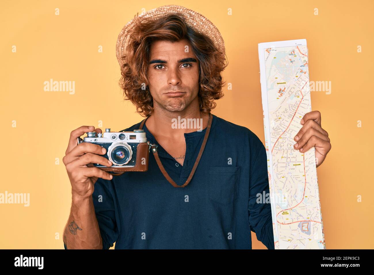 Man crying unhappy tourist hi-res stock photography and images - Alamy