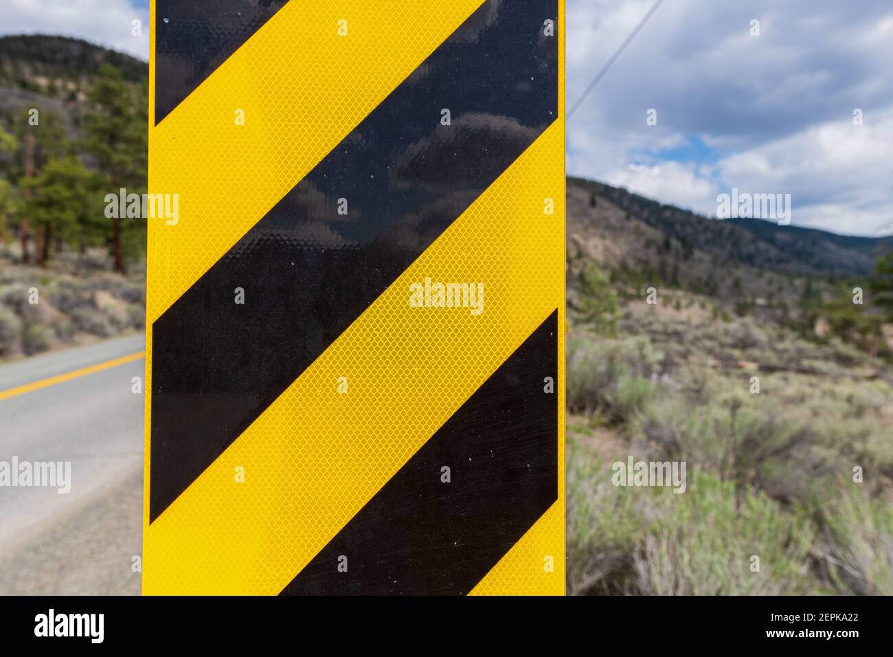Close up of a reflective traffic warning sign Stock Photo - Alamy