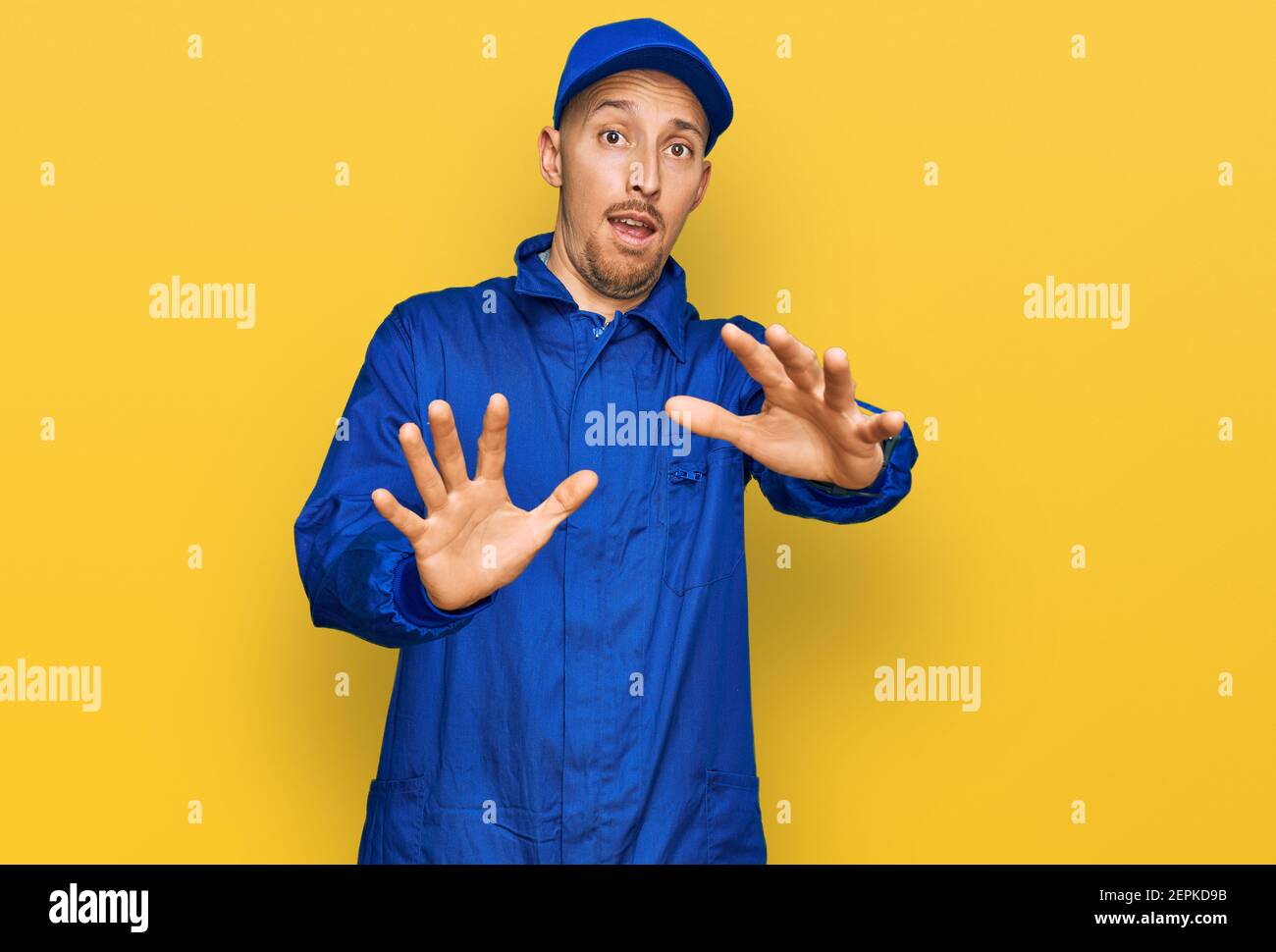 Sad man shaved head in hi-res stock photography and images - Alamy