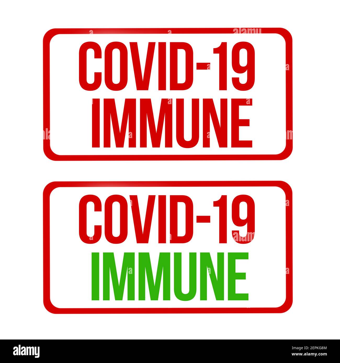 COVID-19 immune label or stamp on white isolated background. High ...