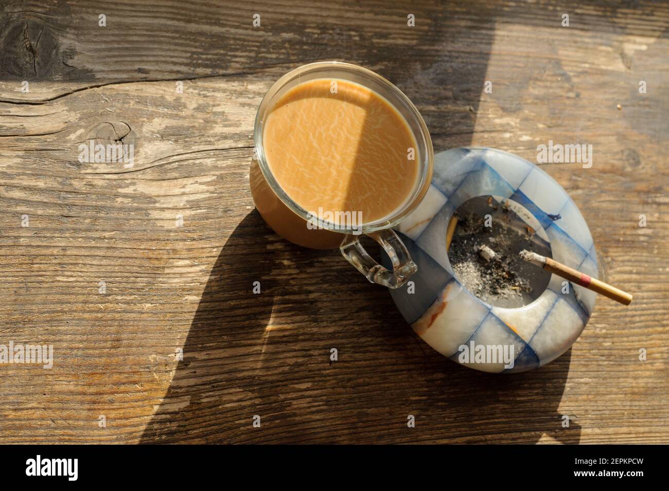 Coffee or tea Cup and ashtray for cigarettes, coffee drinking mug ...