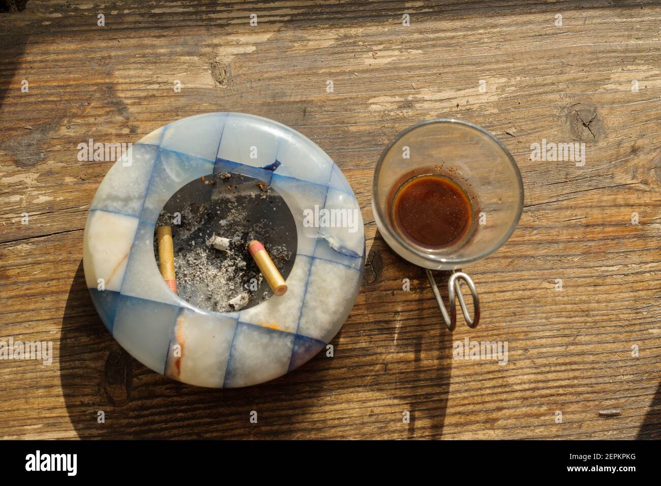 Coffee or tea Cup and ashtray for cigarettes, coffee drinking mug ...