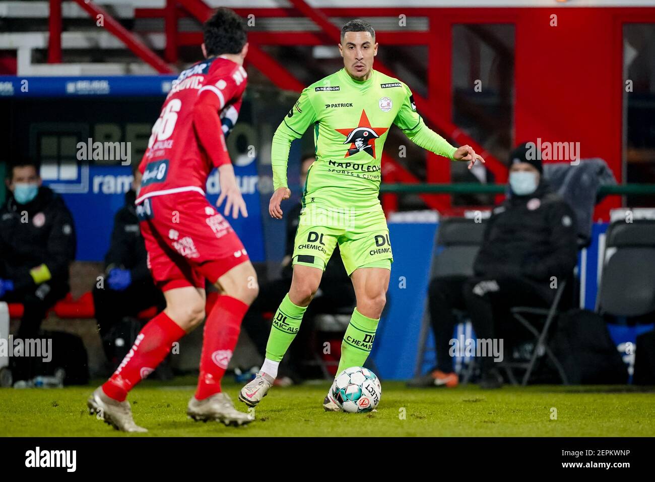 KORTRIJK, BELGIUM - FEBRUARY 27: Aleksandar Radovanovi of KV Kortrijk ...