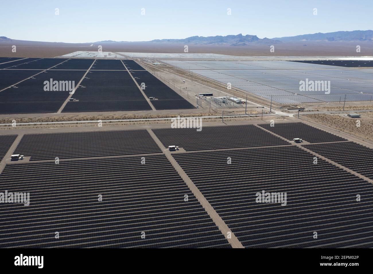 Solar Fields/Farms Southern Nevada with wide perspective views Stock ...