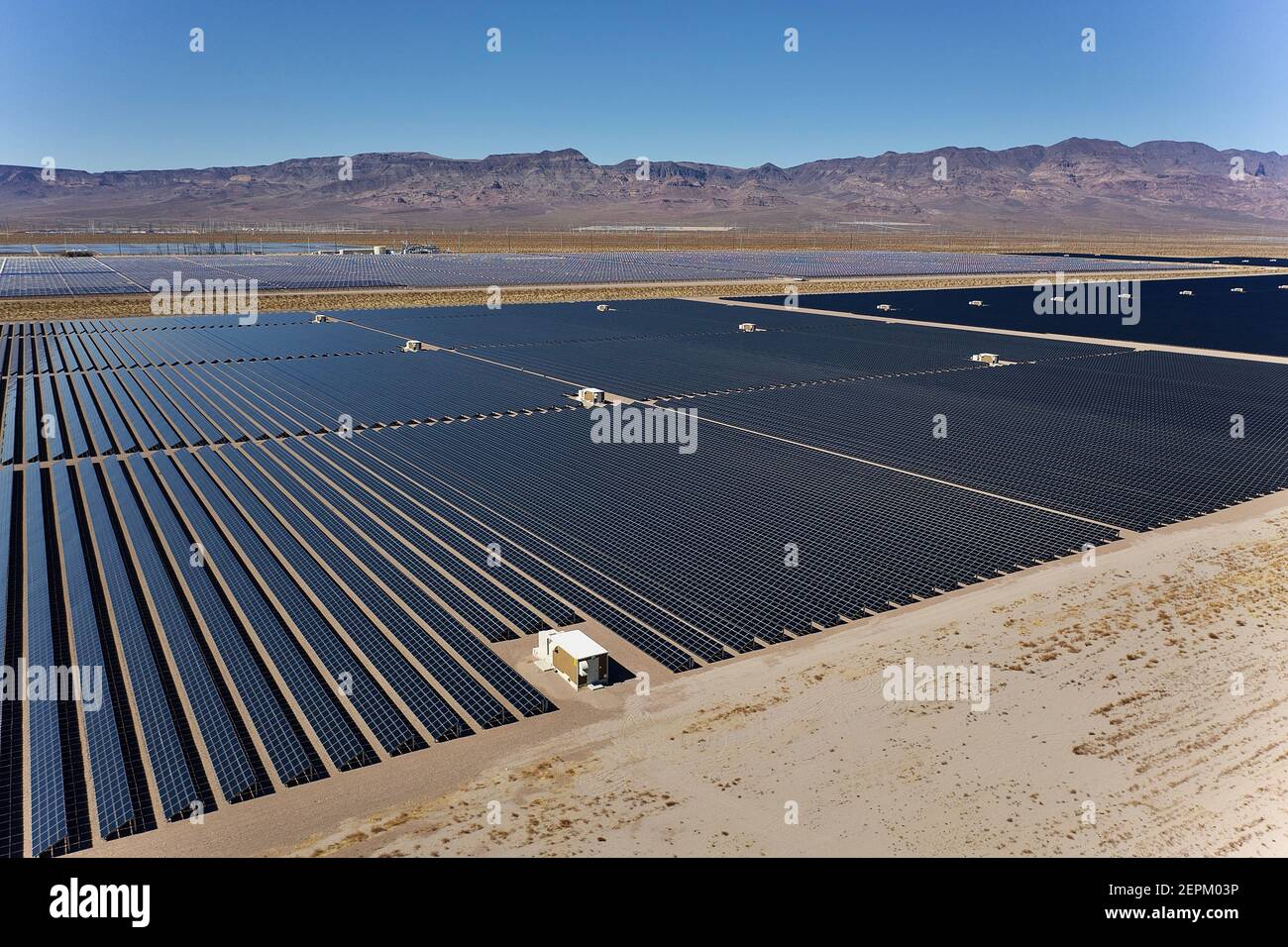 Solar Fields/Farms Southern Nevada with wide perspective views Stock ...