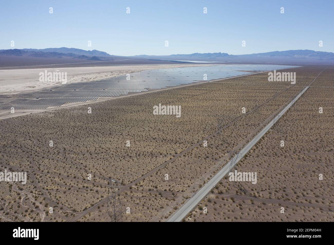 Solar Fields/Farms Southern Nevada with wide perspective views Stock ...
