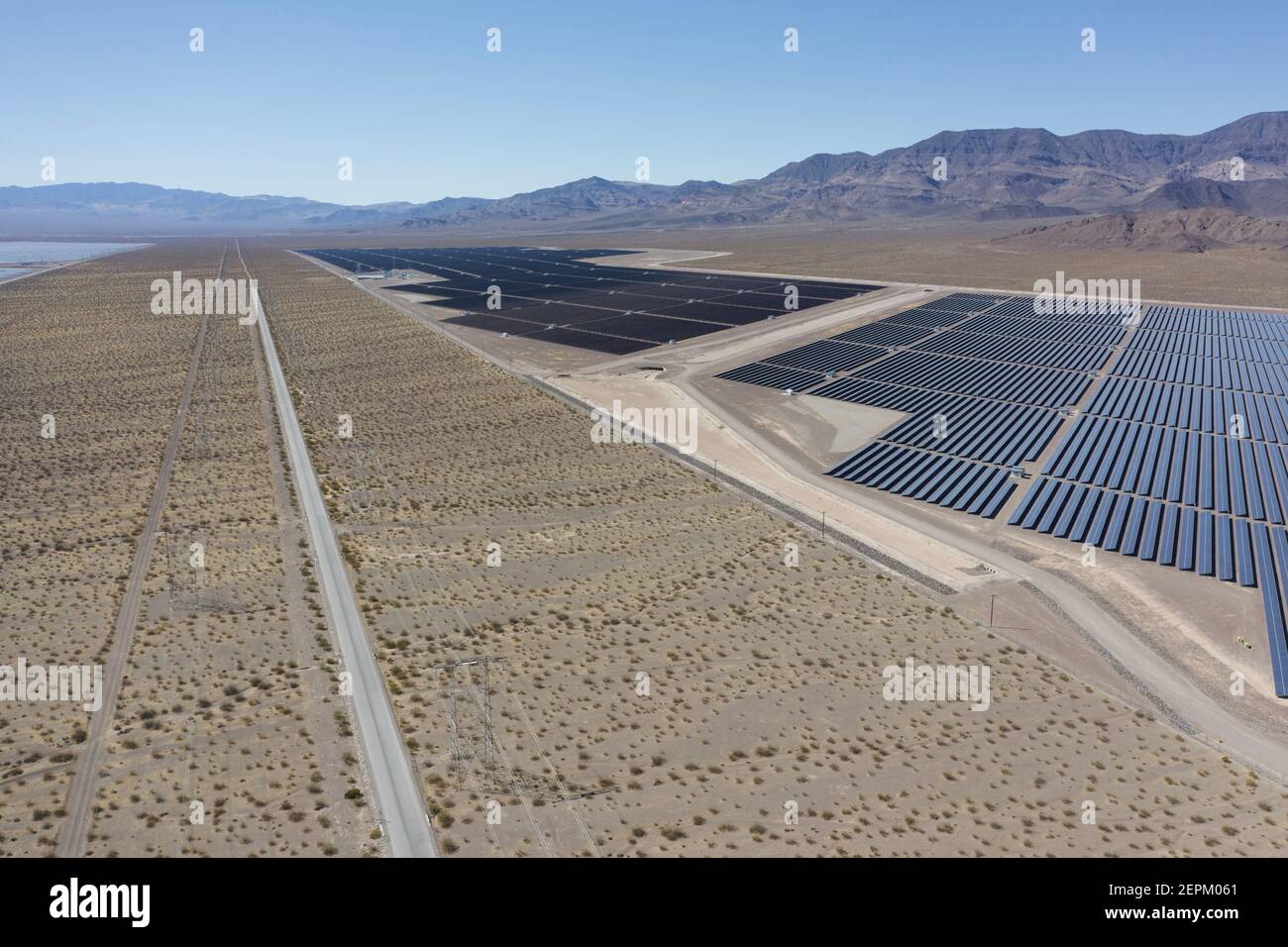 Solar Fields/Farms Southern Nevada with wide perspective views Stock ...