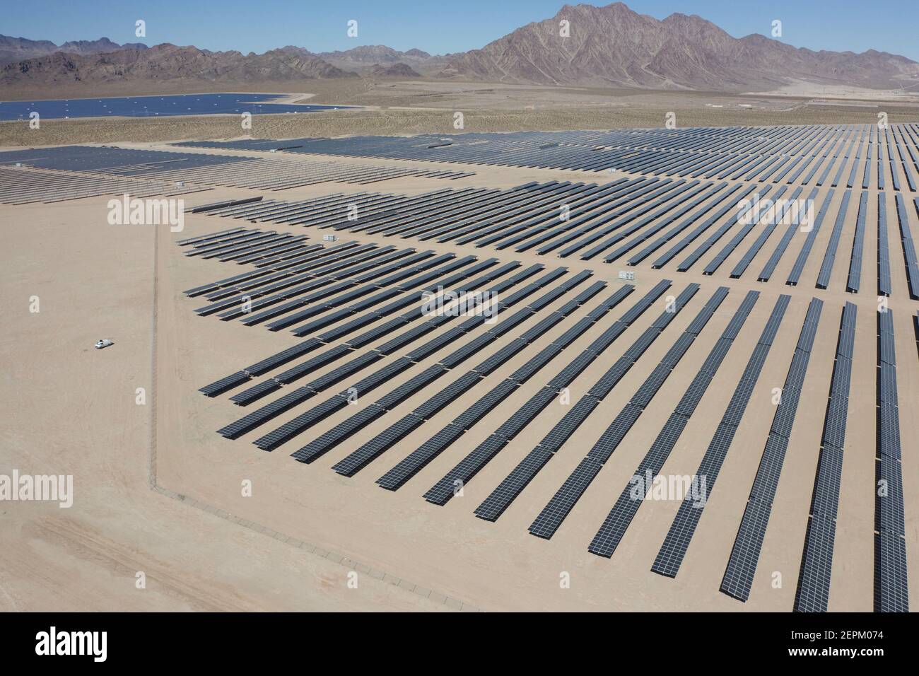 Solar Fields/Farms Southern Nevada with wide perspective views Stock ...
