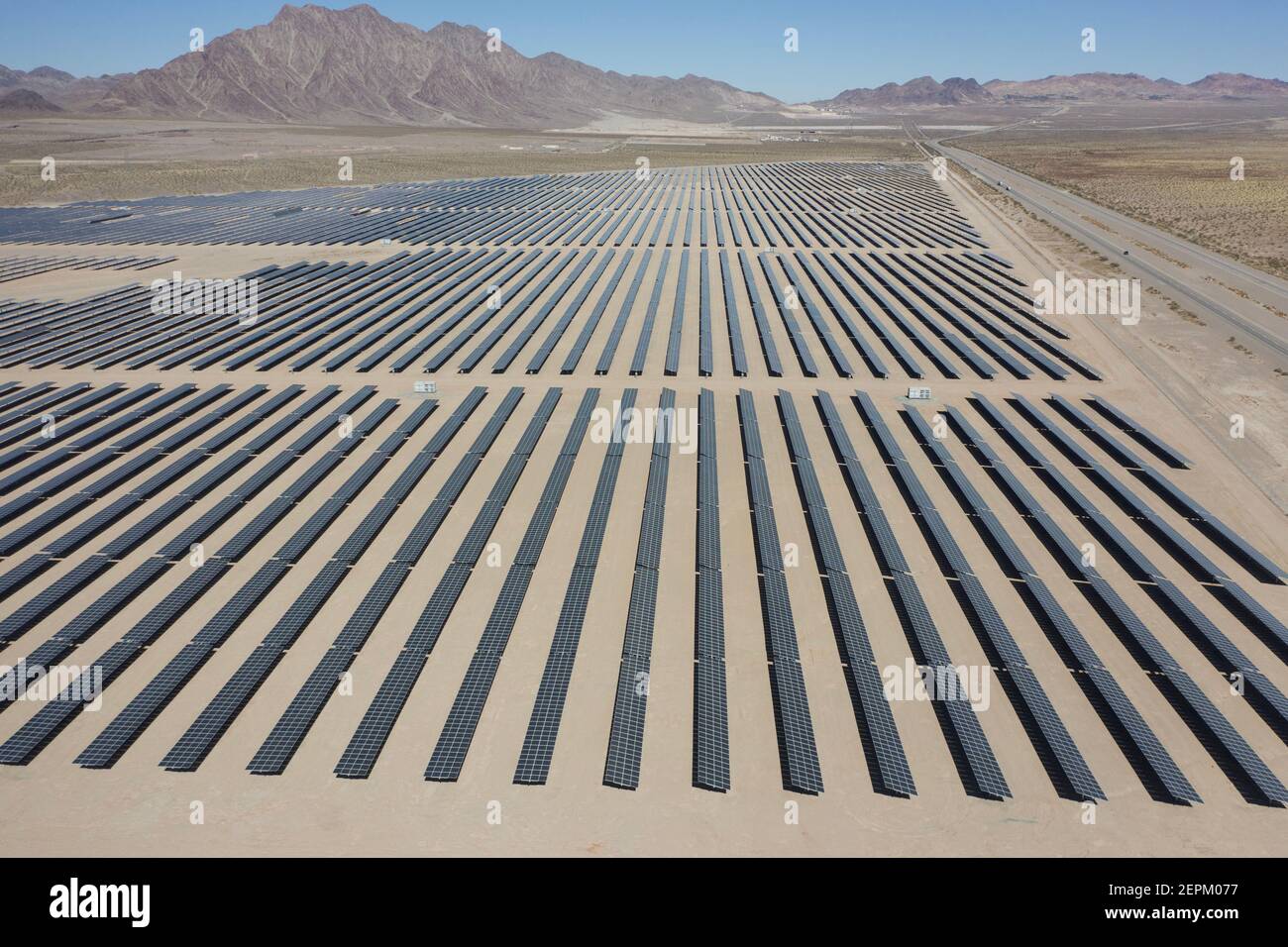 Solar Fields/Farms Southern Nevada with wide perspective views Stock ...