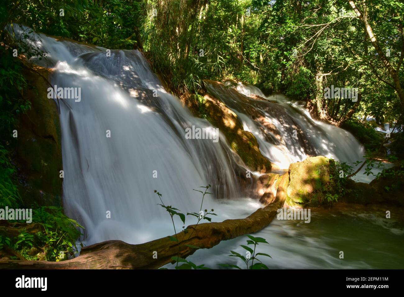 Cascadas de Agua Azul are a series of waterfalls found on the Xanil ...