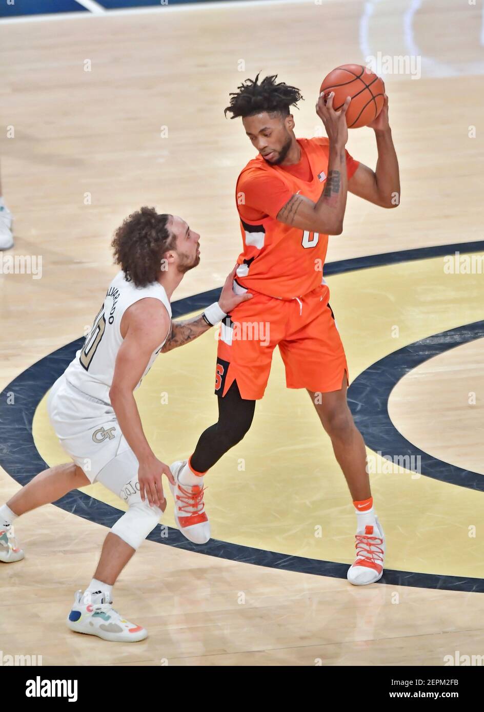 Atlanta, GA, USA. 27th Feb, 2021. Syracuse Orange forward Alan Griffin ...