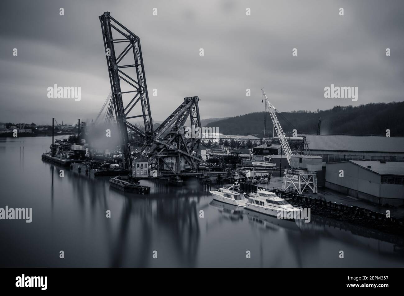 Industrial Harbor Landscape Seascape from Seattle Stock Photo - Alamy