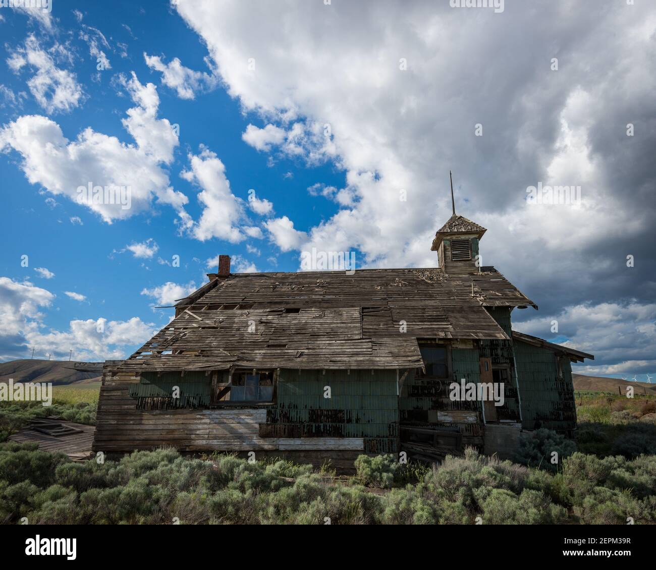 Goodnoe Hills Schoolhouse - Klickitat County, Washington Stock Photo ...
