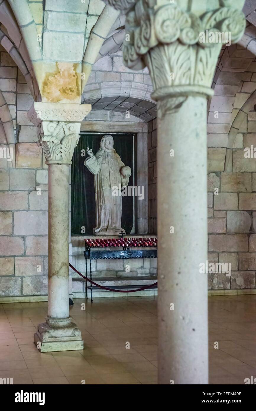 Statue of Christ in the cloisters of the 12th century Ancient Spanish ...
