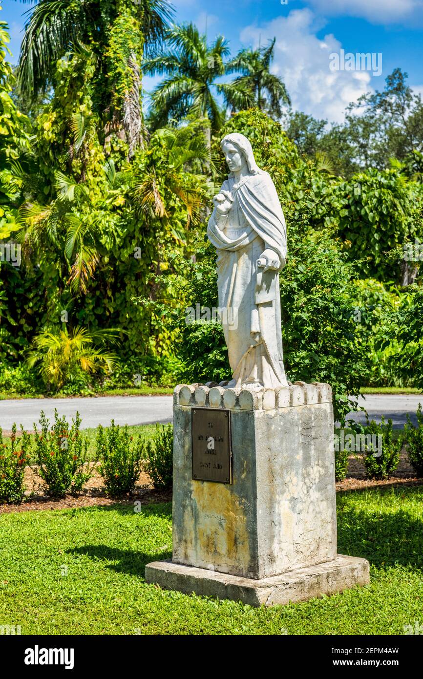 Statue of the St. Bernard in the garden of the 12th century Ancient ...