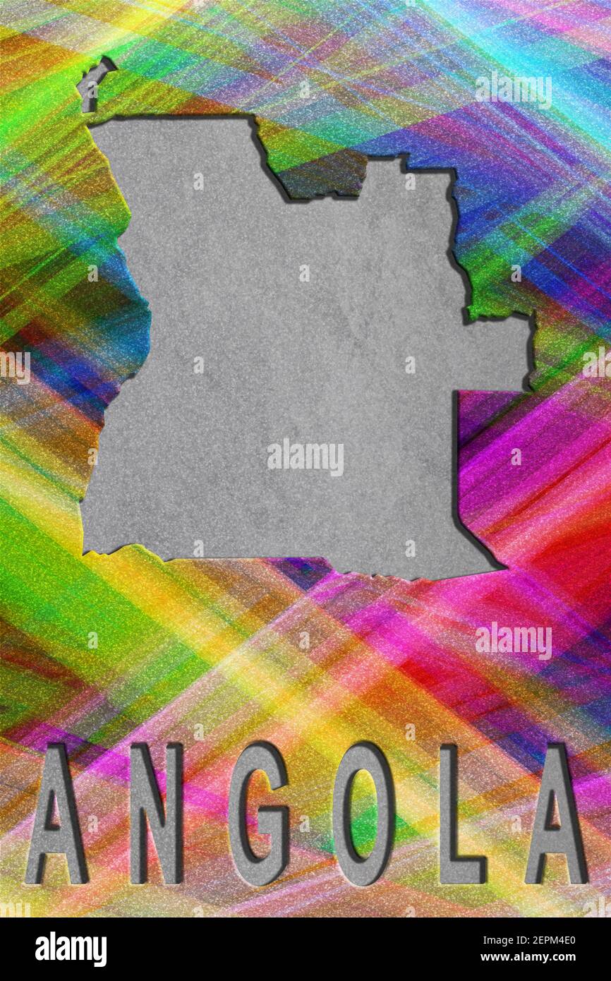 Map of Angola, colorful background, copy space Stock Photo - Alamy