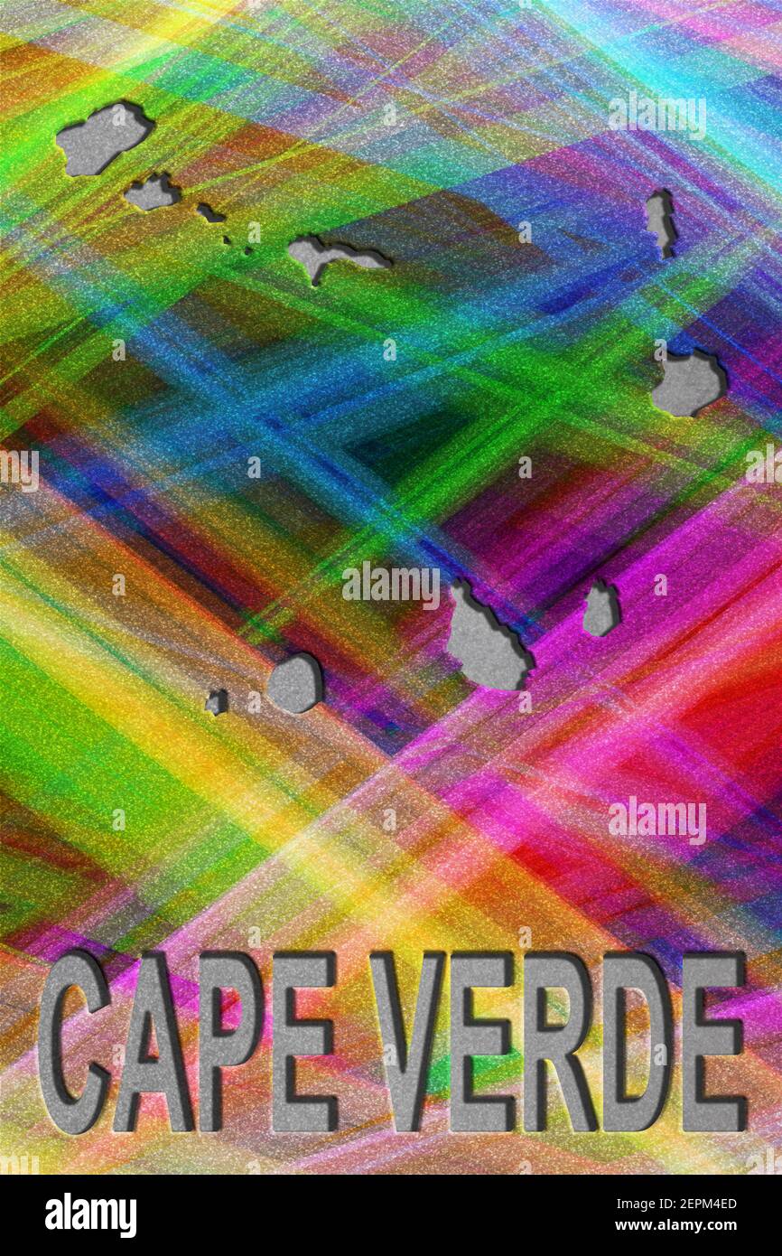 Map of Cape Verde, colorful background, copy space Stock Photo - Alamy
