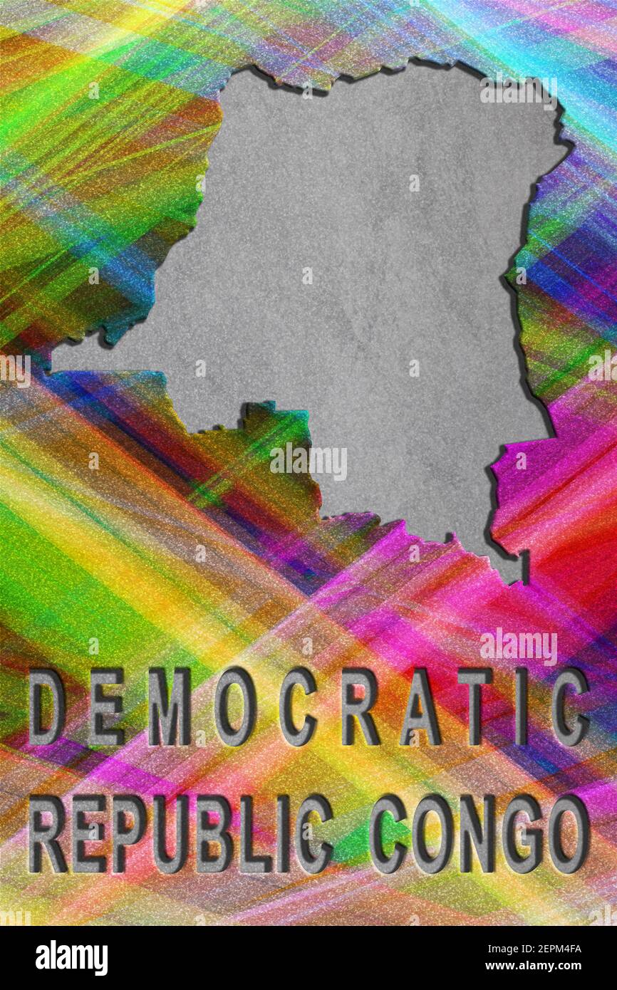 Map of Democratic Republic Congo, colorful background, copy space Stock ...