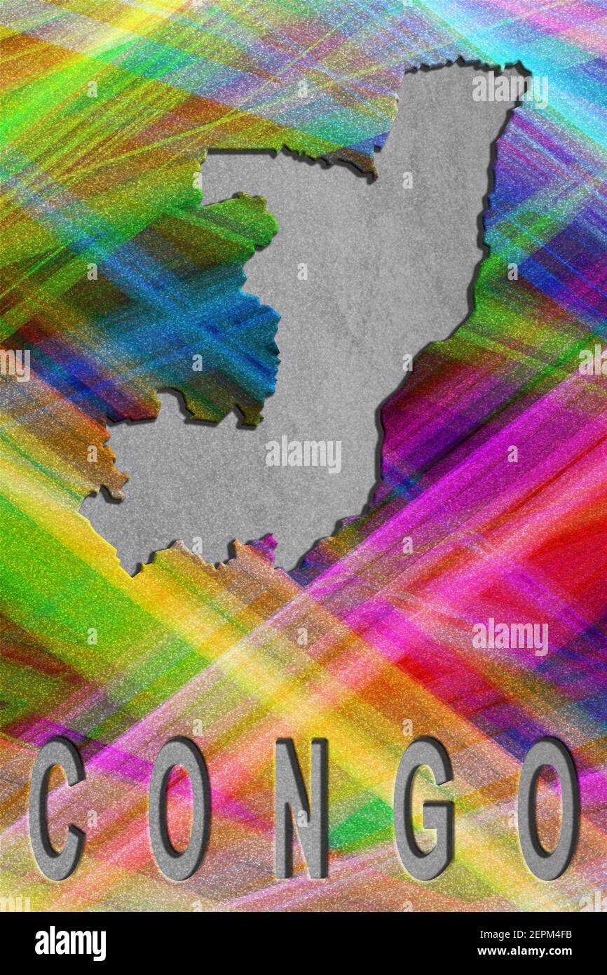 Map of Congo, colorful background, copy space Stock Photo - Alamy