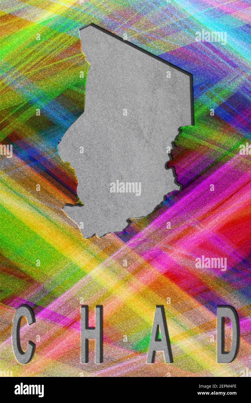 Map of Chad, colorful background, copy space Stock Photo - Alamy